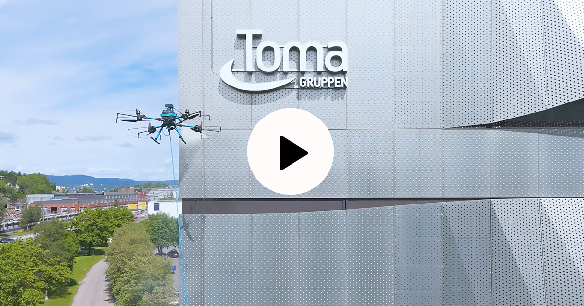 Facade and window cleaning with KTV Working Drone for Malling & Co ...